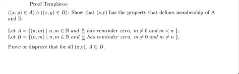 Solved Proof Templates Xy∈a∧xy∈b Show That