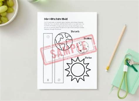 Solar Eclipse Paper Model Template Etsy Canada