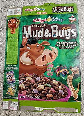 2002 Kelloggs Disney Mud And Bugs Cereal Box Vintage Lion King Food Flat