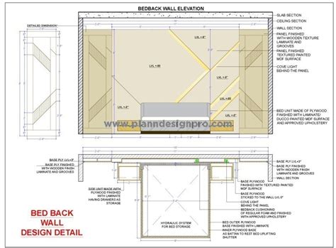 Elegant Bedroom Wall Design Autocad Dwg File