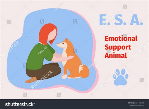 Emotional Support Animal Poster Pet Therapy Vetor Stock Livre De