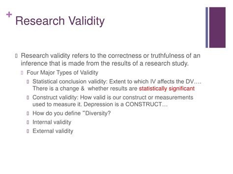 Ppt Research Validity Statistical Construct And Internal Aspects