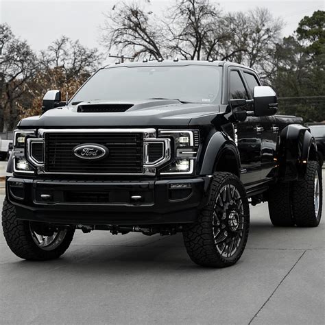Pitch Black Lifted Ford F 450 Dually On Spiked 26s Is Not Your Average