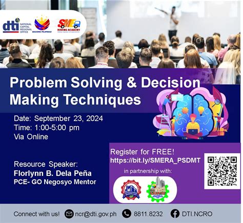 Free Online Seminar For Msmes On Problem Solving Decision Making Set