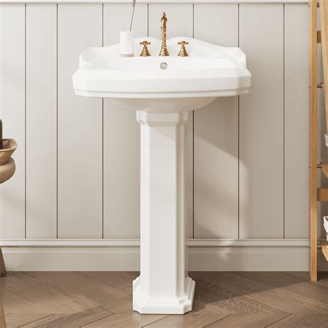 Bathroom Pedestal Sinkspedestal Sink Vintage White Ceramic Pedestal