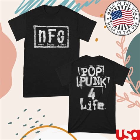 Artistfirst Store Merch New Found Glory Pop Punk 4 Life T Shirt Black
