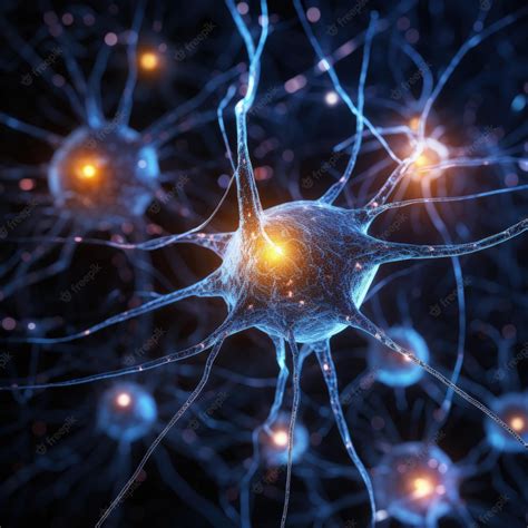 Premium Photo 3d Model Of Human Brain And Neurons With Lightning