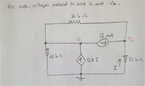 Solved Use Node Voltages Method To Find V1 And V2