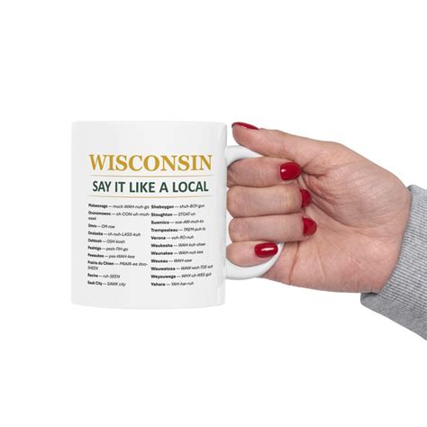 Wisconsin Pronunciation Guide Coffee Mug Funny Town Names Etsy