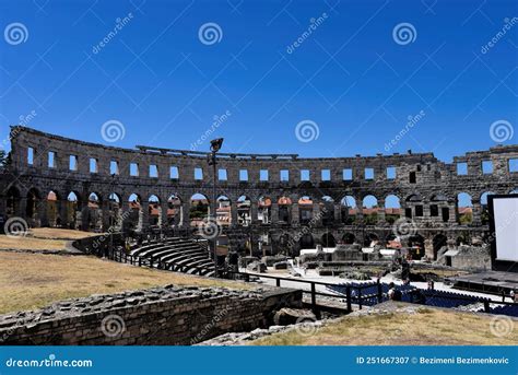 Pula Croatia 07 07 2022 Photography Of Ancient Walls And