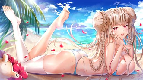Rule 34 Azur Lane Beach Bikini Feet Feet Up Female Female Only