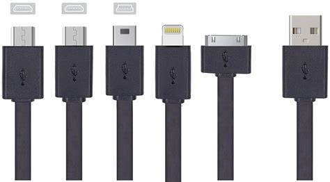 Universal Usb Multi Charging Cable With 5 Charging Connectors Holder For Keyring Compact