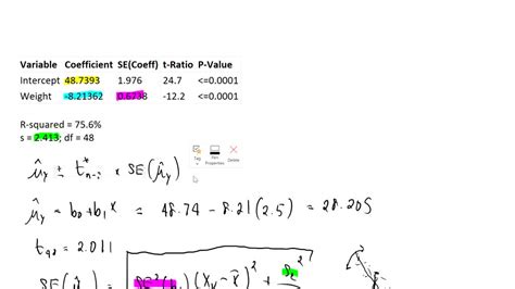 A Display The Results Of Your Regression Analysis In The Format Of