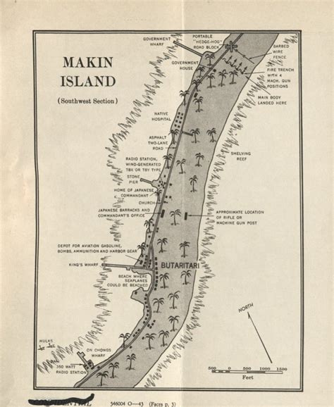 Chart Of Makin Island During Raid 1944 Nhhc A Laststandonzombieisland
