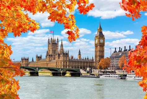 Big Ben Tower With Houses Of Parliament And Westminster Bridge In
