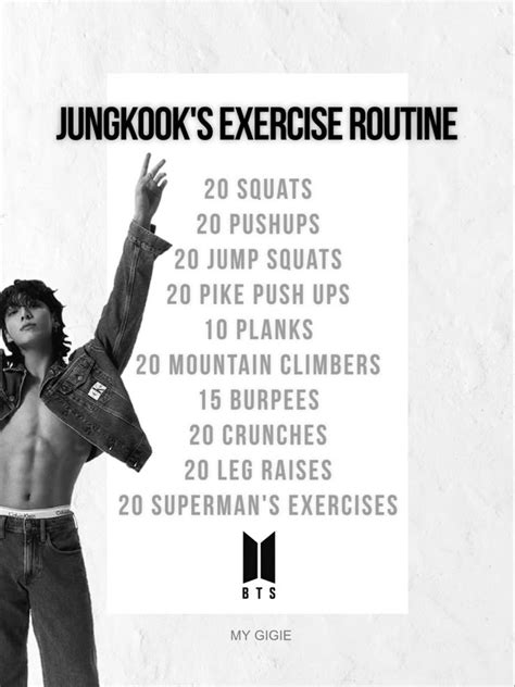 Jungkooks Workout Routine Workout Routine Workout Routines For Beginners Quick Morning Workout