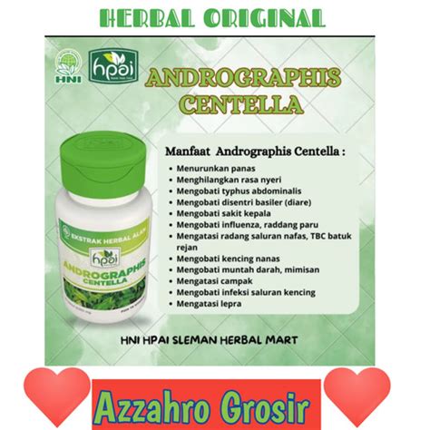 Jual Andrographis Centella Hni Sambiloto Alang Alang Pegagan Hni Kab
