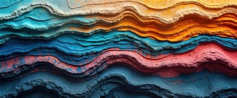 Abstract Art Piece Displays Vibrant Layers Of Earth Tones Intricate