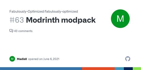 Modrinth Modpack · Issue 63 · Fabulously Optimizedfabulously Optimized · Github