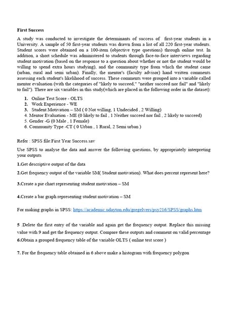 Spss Exercises Pdf Mean Statistics