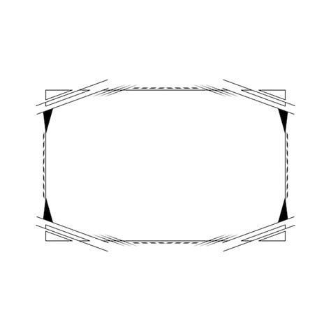 Premium Vector Abstract Black Simple Line Rectangular Frame Doodle Outline Element Vector