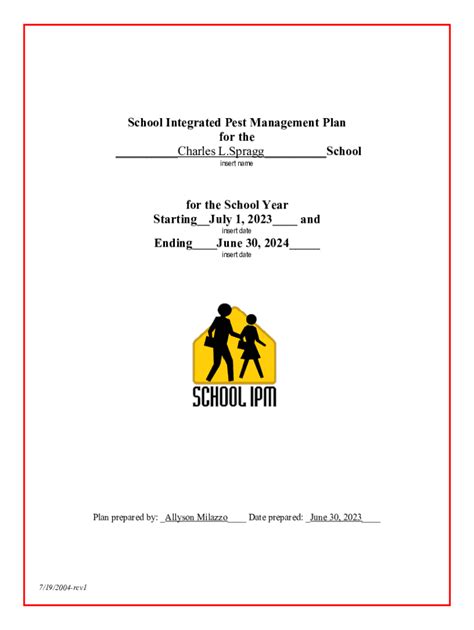 Fillable Online Fill In Your Integrated Pest Management Ipm Plan Fax Email Print Pdffiller
