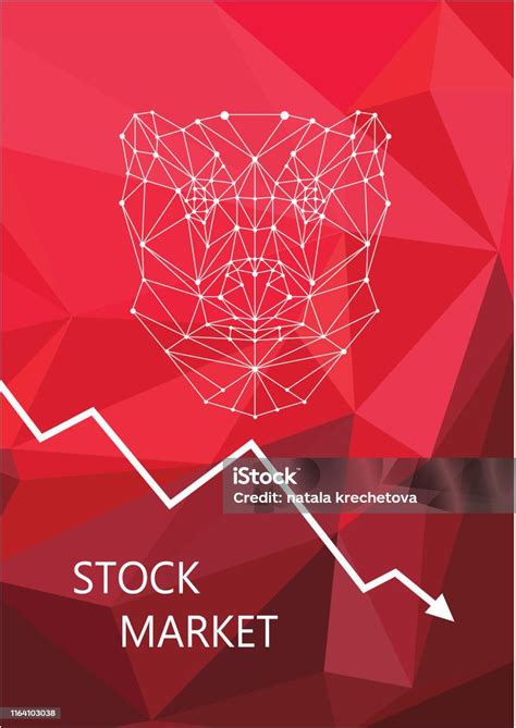 Stock Market Brochure Layout Design Polygonal Linear Image Of A Bull