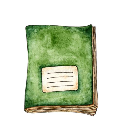 Green School Notebook Doodle Watercolor Stock Illustration Illustration Of Template
