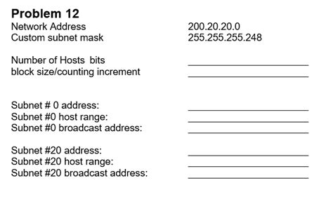 Solved Problem Network Address Custom Subnet Mask Chegg Com