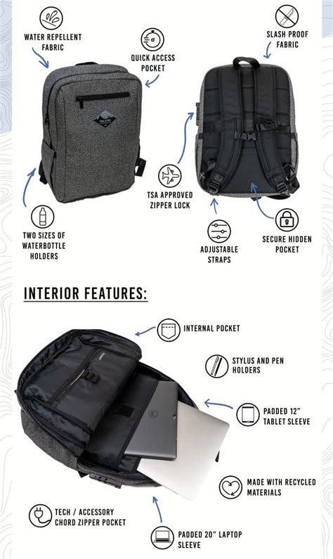 Compass Backpack Versatile Slash Proof Lockable Edc Backpack Made