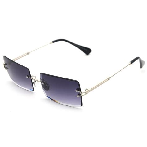 Summer Style Rimless Square Sunglasses For Women With Small Rectangle