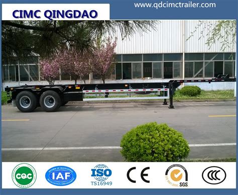 Cimc Tri Axles Double Dolly Skeleton 20ft Container Chassis Trailer
