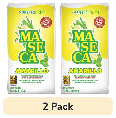 2 Pack Maseca Yellow Instant Corn Masa Flour 2 Lb Bag