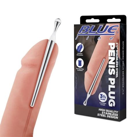 Blue Line 3 5 Stainless Steel Penis Plug Sex Toys And Adult Novelties Freeones Store