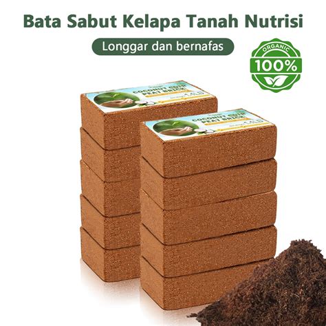 500g Bata Sabut Kelapa Tanah Nutrisi Tanah Kelapa Bebas Kuman Dan Berongga Sesuai Untuk Tanam
