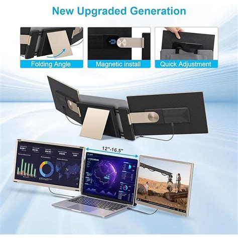 Portable Laptop Screen Extender Inch Triple Display Suitable For Laptops With IPS FHD