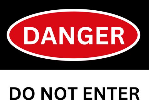 Danger Do Not Enter Sign Printable Do Not Enter Vector White And Red
