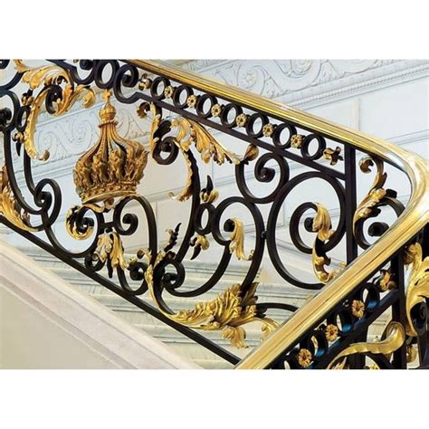 Luxury Stair Railing Design Gold Decorative Railing Ornate Gold
