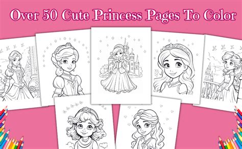 Princess Coloring Book Over 50 Cute Princess Coloring Pages For Girls