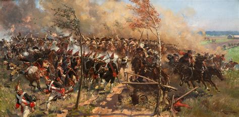 A Battle Scene From The Austro Prussian War In 1866 Von Woiciech