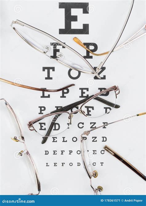 A Lot Of Glasses On The Map Optics Close Up Stock Image Image Of