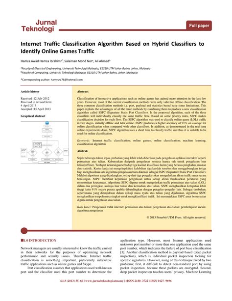 Pdf Internet Traffic Classification Using Machine Learning Approach