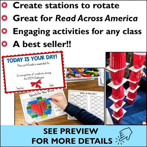 Stem Activities 8 Silly Steam Challenges Elementary Teamwork Read Across America
