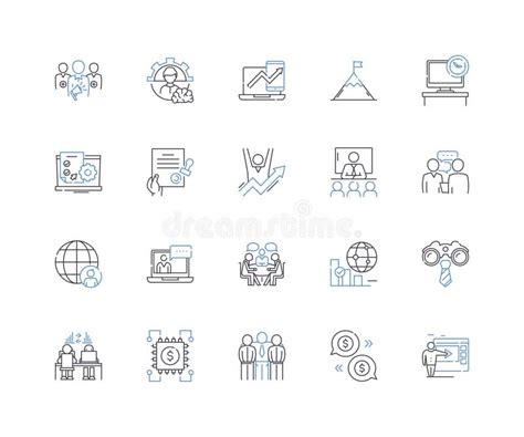 goal and objective line icons collection ambition plan target purpose aim aspiration