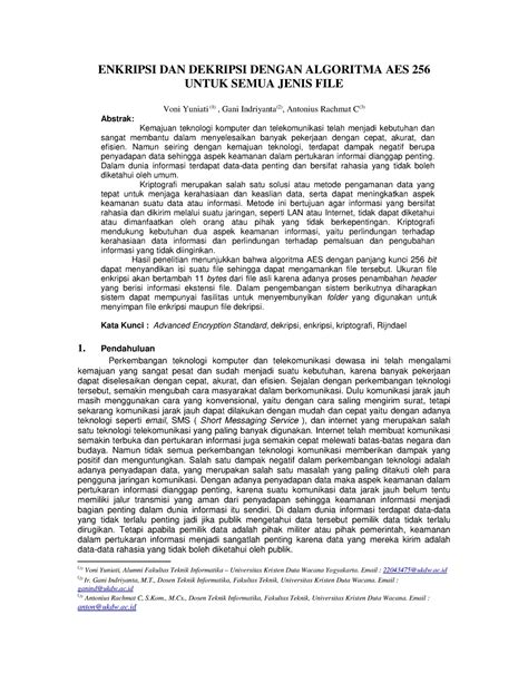 Jurnal Enkripsi Dan Dekripsi Dengan Algoritma Aes 256 Untuk Semua Jenis