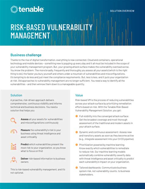 Risk Based Vulnerability Management Solution Overview
