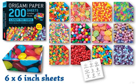 Origami Paper 200 Sheets Candy Patterns 6 15 Cm Tuttle Origami Paper Double Sided Origami