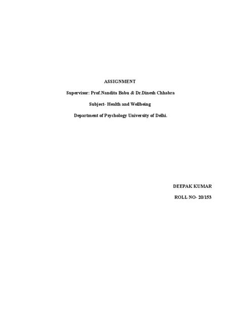 deepak kumar health assignment pdf