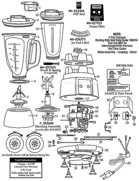 Waring Blender Parts Diagram And Repair Guide