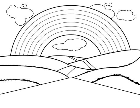 Arco Iris Lindo Para Colorear Imprimir E Dibujar Coloringlib